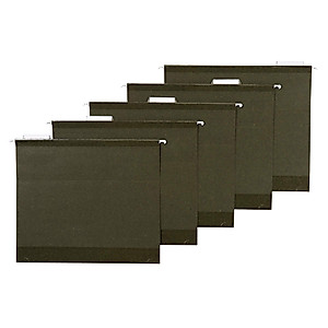 Amazon Basics Hanging File, Box Bottom, Heavy Duty, 2-Inch Expansion, 25-Pack, Letter (8.5" x 11"), Green