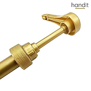 HANDIT - Gold Coffee Syrup Pumps | Fits Liter 750ml / 25-4oz Syrups Torani, DaVinci, Jordan's Skinny and Monin 33.8oz Plastic Bottles | 4-Pack