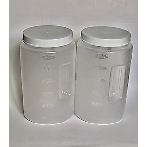 Plastic Food Canister, Clear with White Lid -3QT .75 Gallon, BPA FREE, Kitchen Food Storage and Organizing Container (2 Pack)