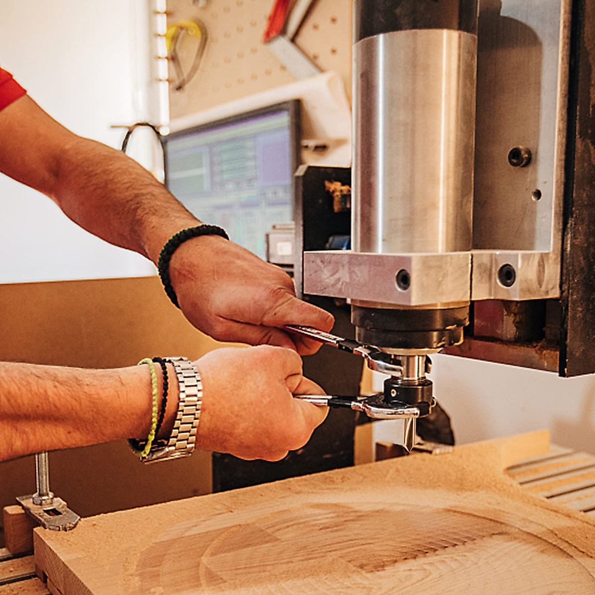 MNA Engraving CNC Wood Carving Router Bit Set, 4 Piece, 1/4" Shank, Soild Carbide 15° 20° 60° 90° V Groove Bit. for CNC or Wood Router, MNA Industrial Grade.