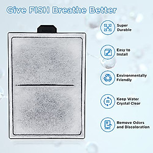 HiTauing 6 Pack PF-L Carbon Cartridge for Top Fin Silenstream PF20, PF30, PF40 and PF75 Power Filters