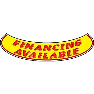 SSWBasics Smile Windshield Slogan Sticker - Red/Yellow - Financing Available - 2 3/4ʺW x 12ʺL - Pack of 12