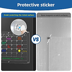 Acrylic Magnetic Calendar for Fridge, Clear Dry Erase Board Reusable Planning Set, Includes 8 Colorful Markers,Magnetic Pen Holder and Erase Towel (Monthly Planner+Weekly Planner)