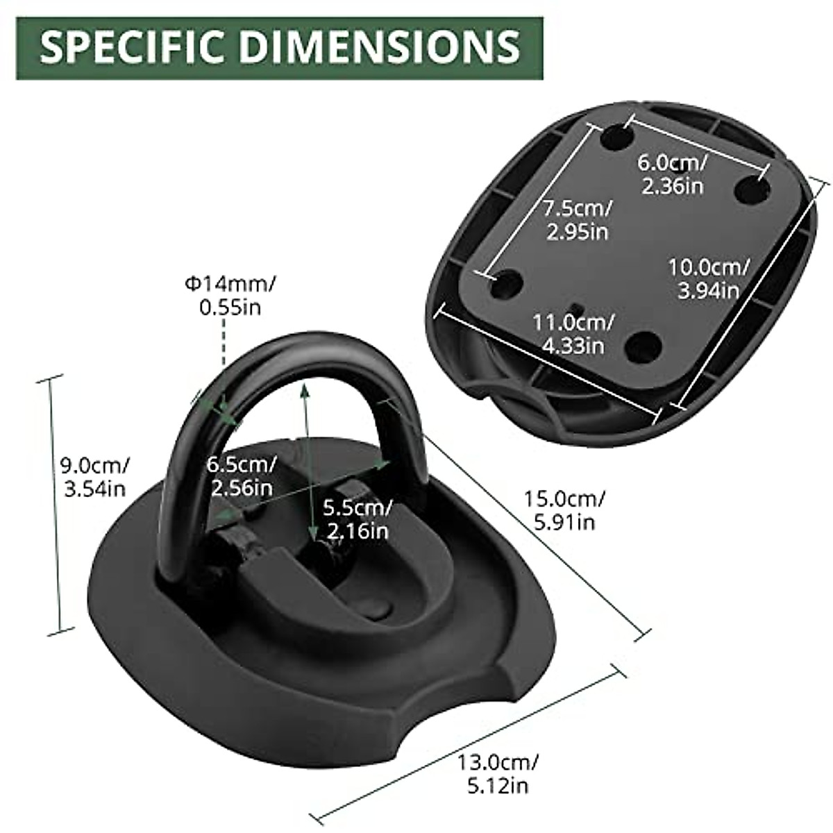 EYPINS Security Ground Anchor,Heavy Duty Alloy Steel Anti-Theft Wall Anchor Lock for Securing Motorcycles,Bicycles,Scooters,Chain Locks,Security Wall Anchor Floor Anchor Permanent Locking Point