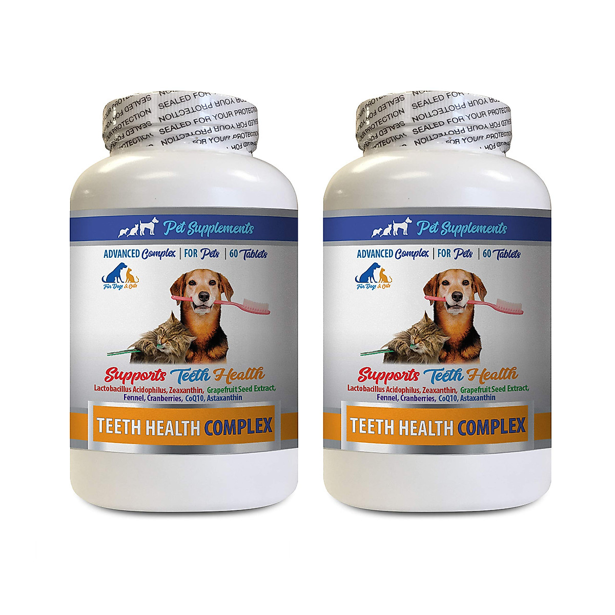 Oral Care for Cats - Pets Teeth Health Complex - for Dogs and Cats - Support Oral Care - cat coq10-2 Bottles (120 Tablets)