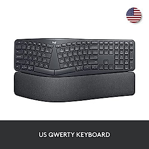 Logitech ERGO K860 Wireless Ergonomic Keyboard - Split Keyboard, Wrist Rest, Natural Typing, Stain-Resistant Fabric, Bluetooth and USB Connectivity, Compatible with Windows/Mac