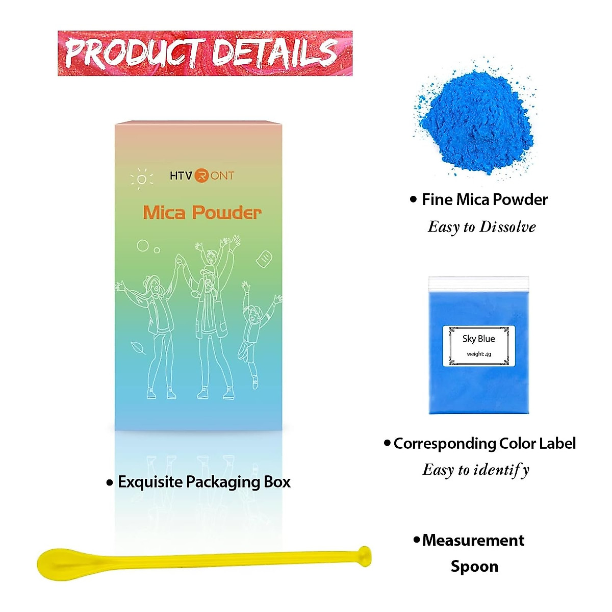 HTVRONT Mica Powder for Epoxy Resin 130g - 26 Colors Shimmery Pigment Powder - Easy to Mix & Natural Resin Mica Powder for Soap Making, Lip Gloss, Bath Bombs