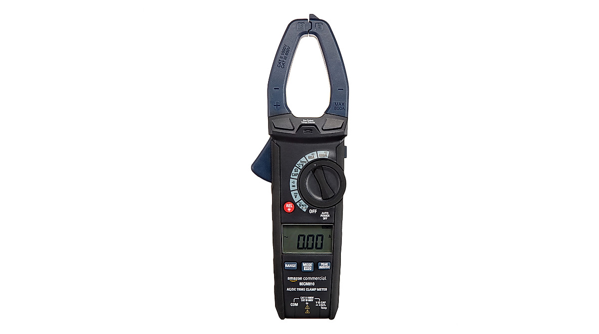 AmazonCommercial 600A Clamp Meter - True RMS & Compact Design