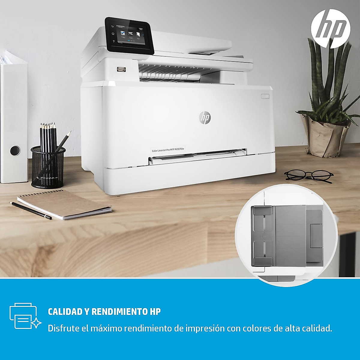 HP Color Laserjet Pro M283fdw Wireless All-in-One Laser Printer, Remote Mobile Print, Scan & Copy, Duplex Printing (7KW75A), White, Model:7KW75A#BGJ (Renewed)