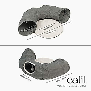 Catit Vesper Cat Tunnel, Cat Toy, Grey, 41996