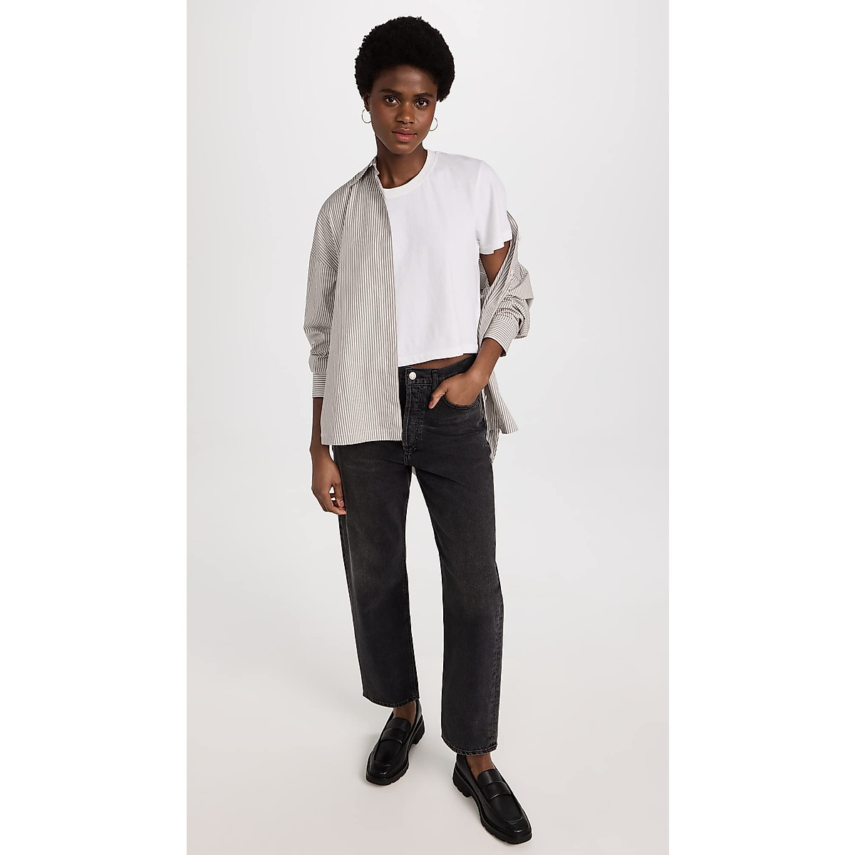 DL1961 Women's Essential Tee, White, S