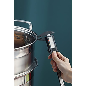 Thick-bottomed Stainless Steel Steamer Pot 2 Tier Food Steamer for Cooking Multipurpose Cookware with Tempered Glass Lid for Vegetable, tamale,Dumpling, egg, Sauce, Food (12.6 INCH)