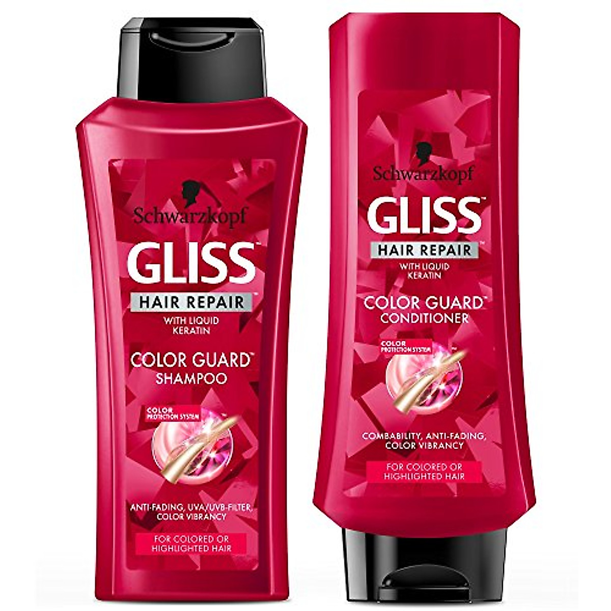 GLISS Hair Repair Color Guard Set with Shampoo and Conditioner for Colored or Highlighted Hair, 13.6 Fl Oz (Pack of 2)