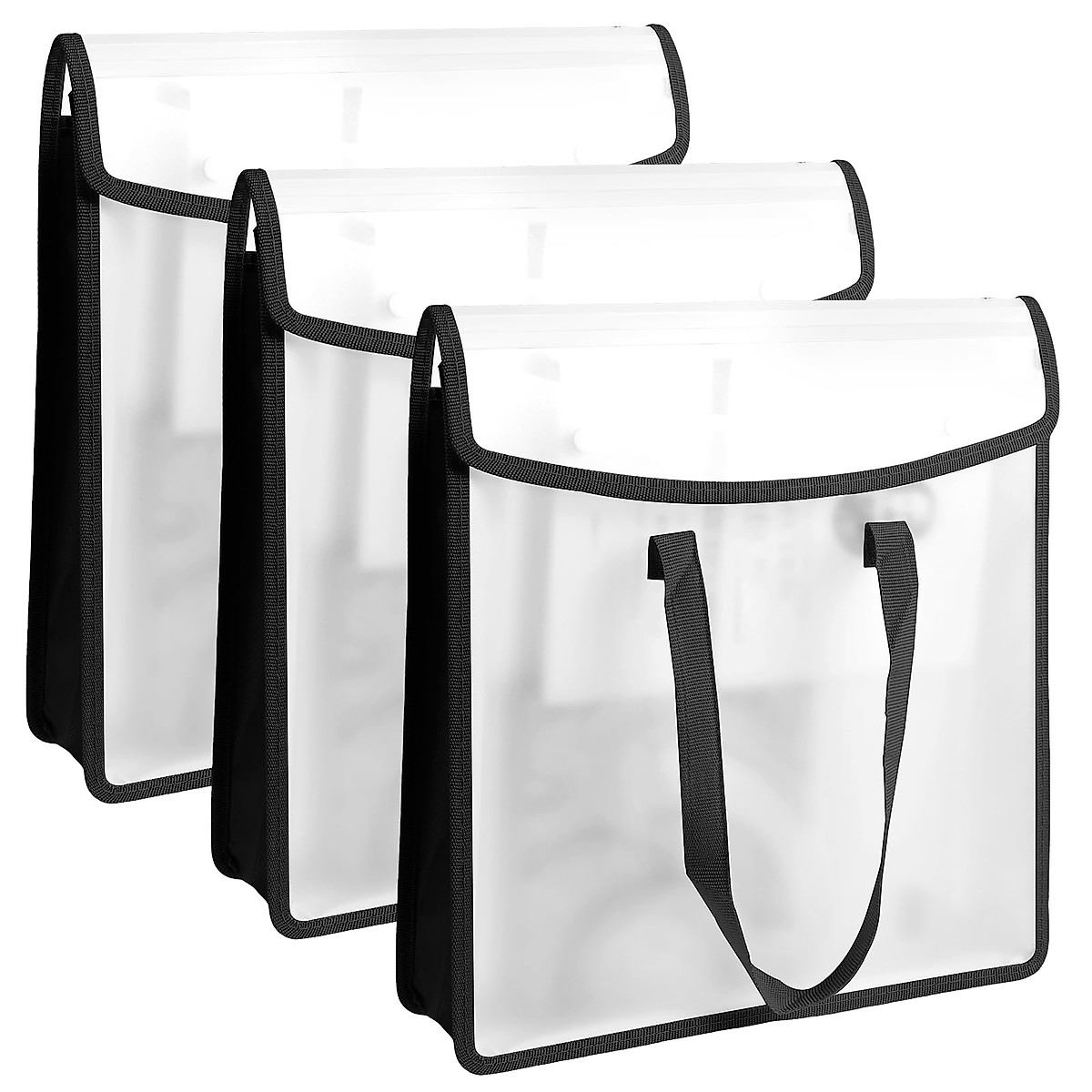 3 Pack Scrapbook Paper Storage Organizer,Expanding Paper Folio 13.1×3.4×14 Inch Scrapbook Paper Organizer Bag Expanding Paper Folio (Black)