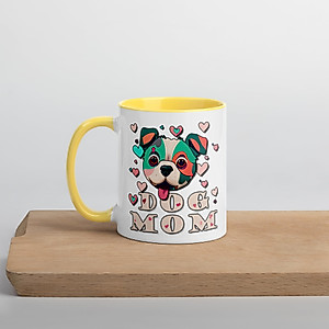 Dog Mom Mug - Ceramic Coffee Cup (Yellow, 11oz)