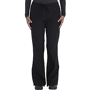 Vital Threads Womens Scrubs Set V-Neck Top & Drawstring Pant, VT512C, L, Black