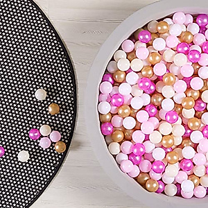 GOGOSO Ball Pit Balls for Toddles Kids Plastic Ballpits Accessories Crush Proof Durable Fun Shape Play Baby Bath Toys,2.15inch 100count Pink Dark Pink Brown