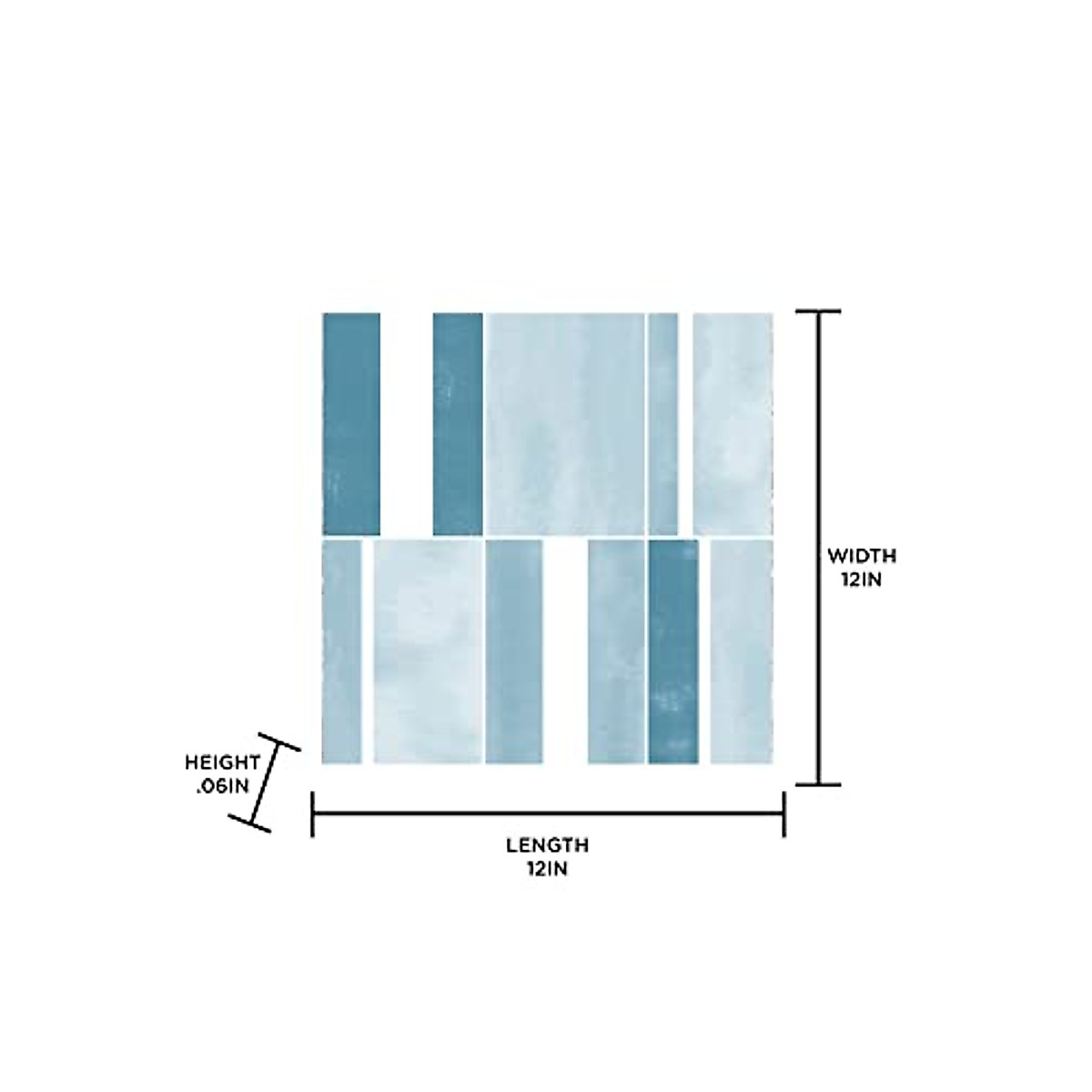 FloorPops FP3300 Azure Peel & Stick Floor Tiles, Blue