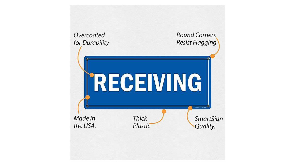SmartSign Receiving Sign - Durable 10x24 Plastic Sign for Indoor ...