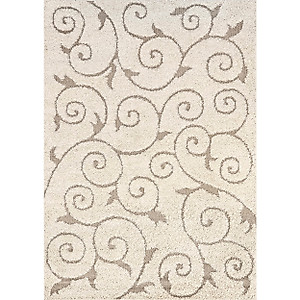 nuLOOM Maisha Contemporary Shag Area Rug, 8x10, Cream