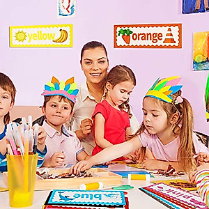 14 Pieces Colors Bulletin Board with 40 Pieces Adhesive Dots for Toddler and Kids Learning Colors