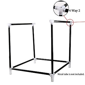 uxcell Shoe Rack Accessories Connectors, 16mm Inner Diameter for Repair Assembled Wardrobe 4 Way, Replacement of Parts 15 Pcs