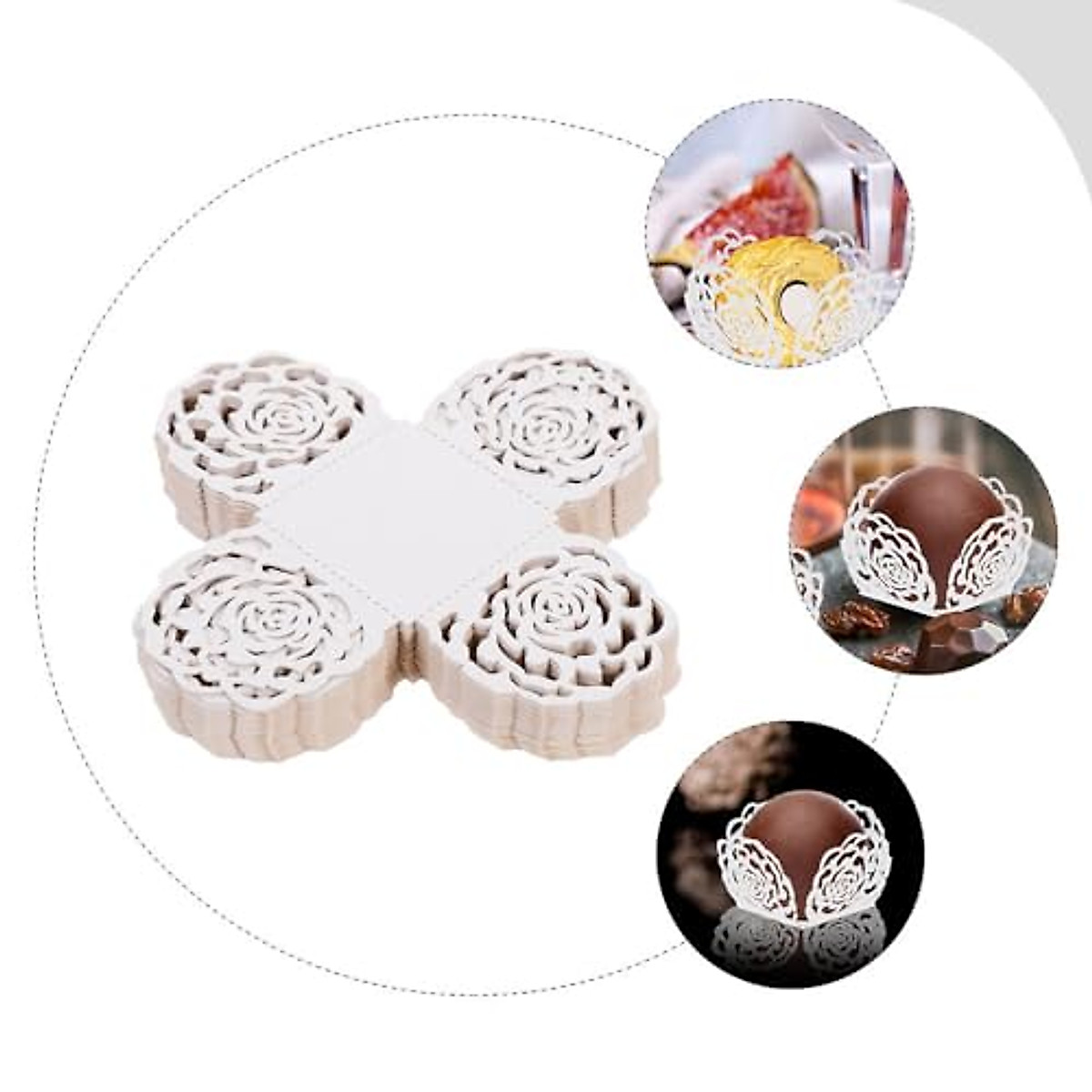 Kichvoe Gift Wrapping Paper Chocolate Packing Paper 100pcs Candy Cups Truffle Wrapper Muffin Liner Flared Paper Baking Cup Cupcake Case Tray for Bridal Shower Birthday Wedding Wedding Decor