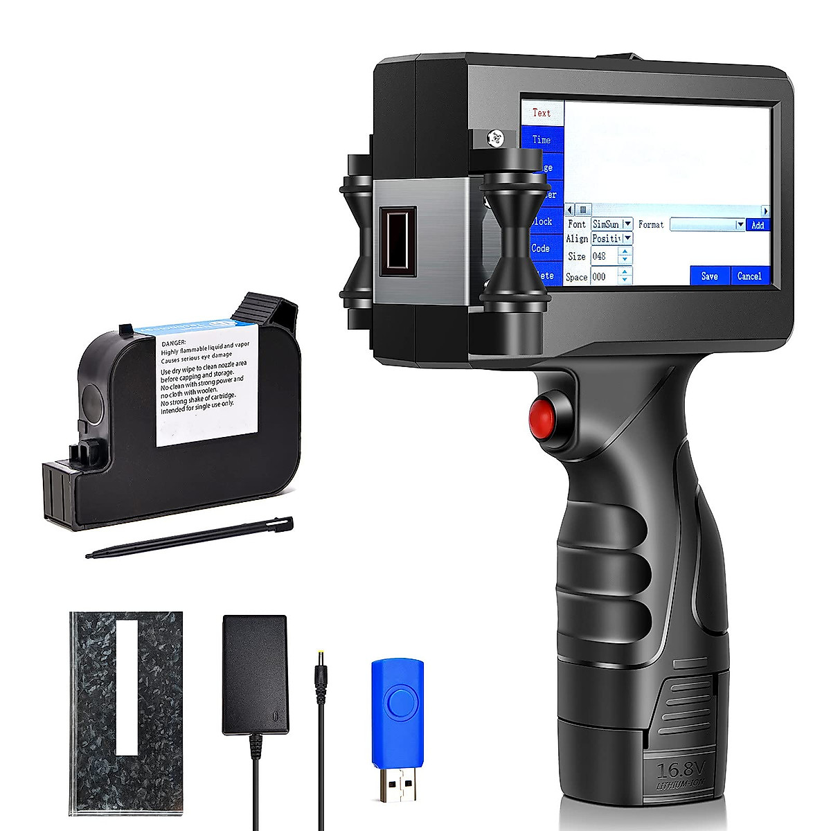 TooTwo Handheld Printer, Portable Labeler 4.3 Inch Inkjet Printer Gun with Touch Screen for Code Date Label