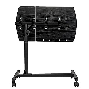 Rouli Elevating Computer Table, Mobile Laptop Table Trolley, Adjustable Mobile Edge Table, Black (Black)