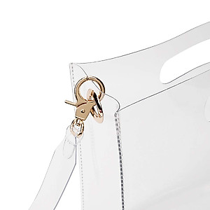 Tiwougel 11" Women Clear Crossbody Purse Bag,Transparent &Waterproof Plastic PVC Shoulder Handbag-Medium Vertical