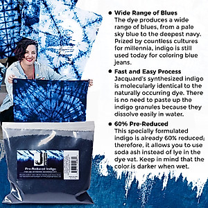 Jacquard Indigo Dye - 8 Oz Pre Reduced Indigo - Create Your Own Shibori Bag, Indigo Macrame, Indigo Dye Pillow, and More - Blue Dye Fabric
