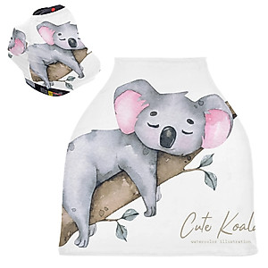 Nursing Cover Breastfeeding Scarf Cartoon Cute Koala - Baby Car Seat Covers, Infant Stroller Cover, Carseat Canopy(801e)