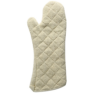 Winco Terry Oven Mitt, 17-Inch, Tan