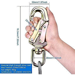 SEAAN Steel Wire Core Flipline Kit 1/2'' x 10FT Flipline for Tree Climbing Lanyard - Adjustable Lanyard, Better Grab, Low Stretch, Cut Resistant