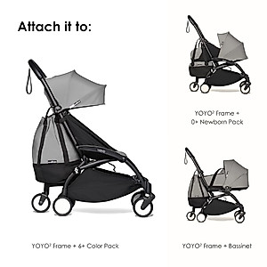 Babyzen YOYO Bag, Grey - Provides Additional, Sturdy Storage on the YOYO2 Stroller - Includes Wheel Base & Hooks