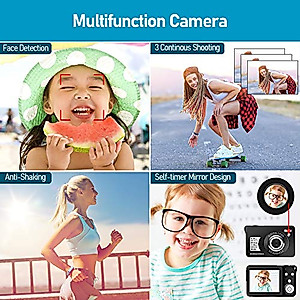 Digital Camera 30 Mega Pixels Student Camera Mini Camera 2.7 Inch HD 1080P Camera with 8X Digital Zoom Compact Camera