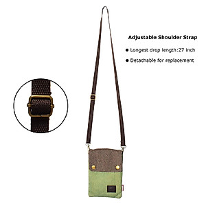 WITERY Small Crossbody Bags for Women - Handmade Cute Canvas Cross Body Phone Purse Cloth Pouch with Adjustable Shoulder Strap, Mini Teen Girl Travel Cell Phone Purse Wallet