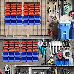 WerkWeit Wall Mounted,30 Pieces Workshop storage bins Rack Garage Bolt Bins Organizer Hardware Bins for Nails and Screws Beads, Buttons and Other Small Parts