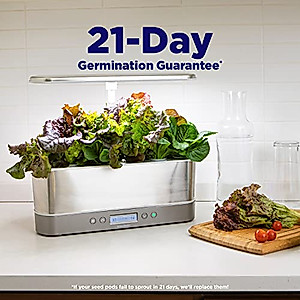 AeroGarden Harvest Elite Slim Indoor Garden Hydroponic System with LED Grow Light and Herb Kit, Holds up to 6 Pods, Platinum