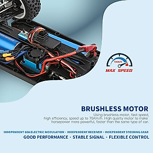 GoolRC WLtoys 124017 V2 RC Car, 1:12 Scale 2.4GHz Remote Control Car, 4WD 75km/h High Speed Racing Car, Off-Road Buggy Drift Car RTR with Brushless Motor and Metal Chassis for Adults