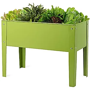 Giantex Raised Garden Bed, Elevated Planter, Metal Plant Box with Legs, Standing Garden Stand, Indoor and Outdoor Grow Container for Vegetables and Flowers (25" L x13W x18 H)