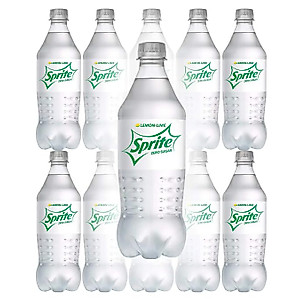 Zero Sprite, 20 oz Bottles - Pack of 10