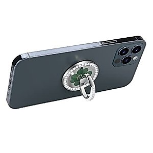 Diamond Phone Ring Holder - Cell Phone Stand 【Zinc Alloy】 Finger Ring Grip Loop, 360° Rotation Kickstand Compatible with iPhone Samsung Galaxy Smartphones and Phone Case Accessories