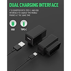 YONZEE Car Charger for Tesla Model 3/Y OBD Power Adapter, 43W Car Charger Cell Phone Fast Charging Dual Port OBD to USB-C Charging Port Car Charger OBD Adapter for Model 3/Y Car Accessories