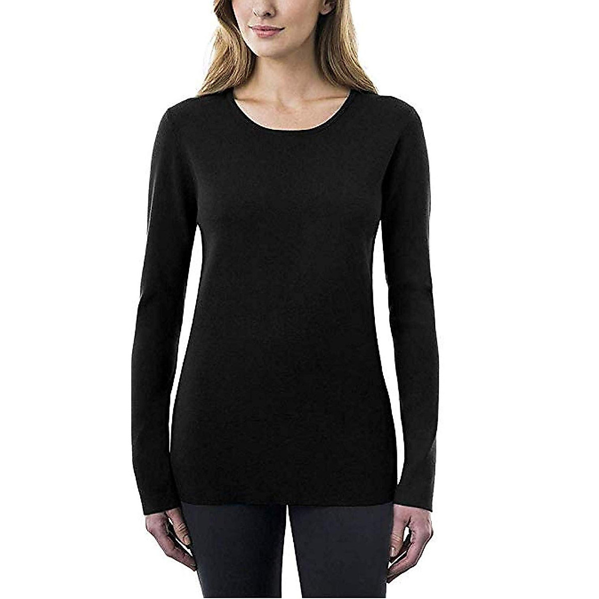 Kirkland Signature Ladies’ Crewneck Sweater (Black, X-Large)