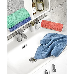 Cleanbear Hand Towels and Washcloths Set Bathroom Towels Set 6 Colors for Different Needs