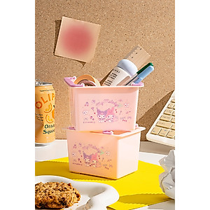 Skater MBSK1-A Stackable Mini Basket, Set of 2, My Melody Kuromi, Cute, Sanrio, 4.6 x 3.3 x 3.1 inches (11.7 x 8.4 x 7.8 cm)