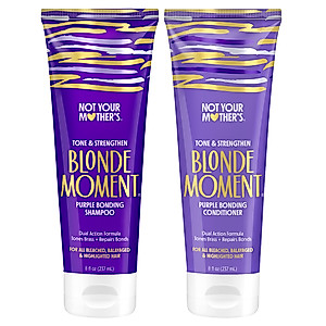 Not Your Mother's Blonde Moment Purple Shampoo and Conditioner (2-Pack) - 8 fl oz - Ideal for Blonde, Highlighted Brunette, Silver Hair - Helps with Bonding, Anti-Brass Toning, Repair, and Hydration