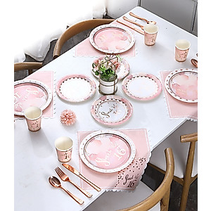 Rose Gold Sweet 16 Birthday Decorations for Girls - Serves 16 - Includes Sweet 16th Plates and Napkins Party Supplies Cups Cutlery for Sweet Sixteen Party