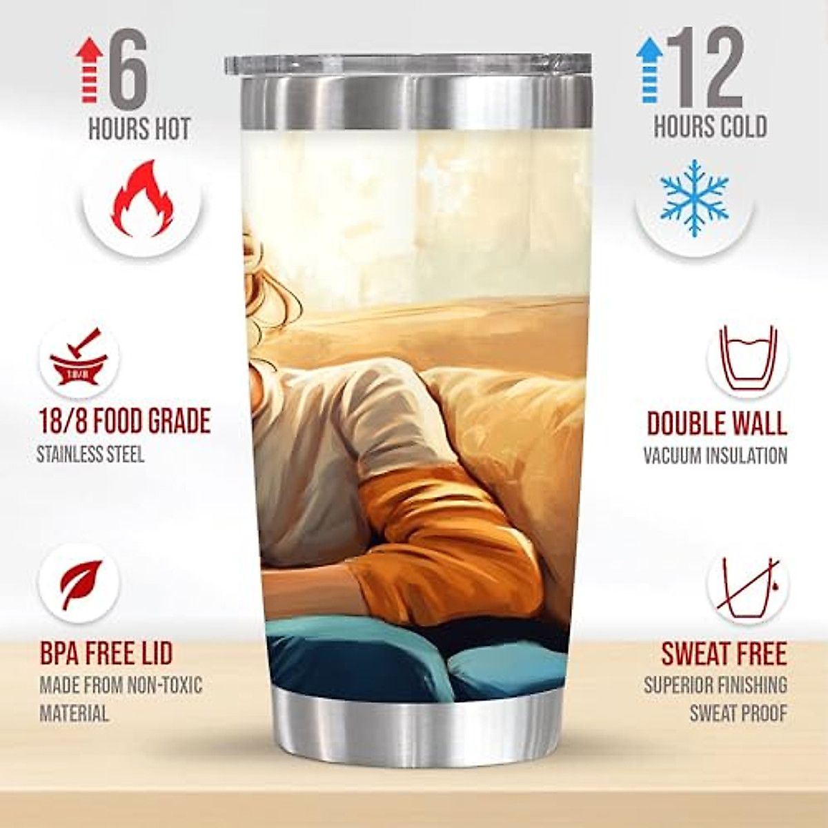 FOCIUZTA 20oz Warm Family Love Tumbler with lid, Travel Coffee Cup, Ideal for Easter, Mother Day, and birthday gifts
